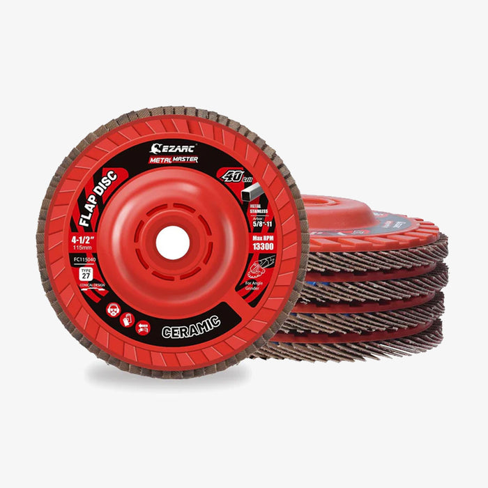 4-1/2 In. Integrated Hub Ceramic Grain Flap Sanding Disc For Stainless