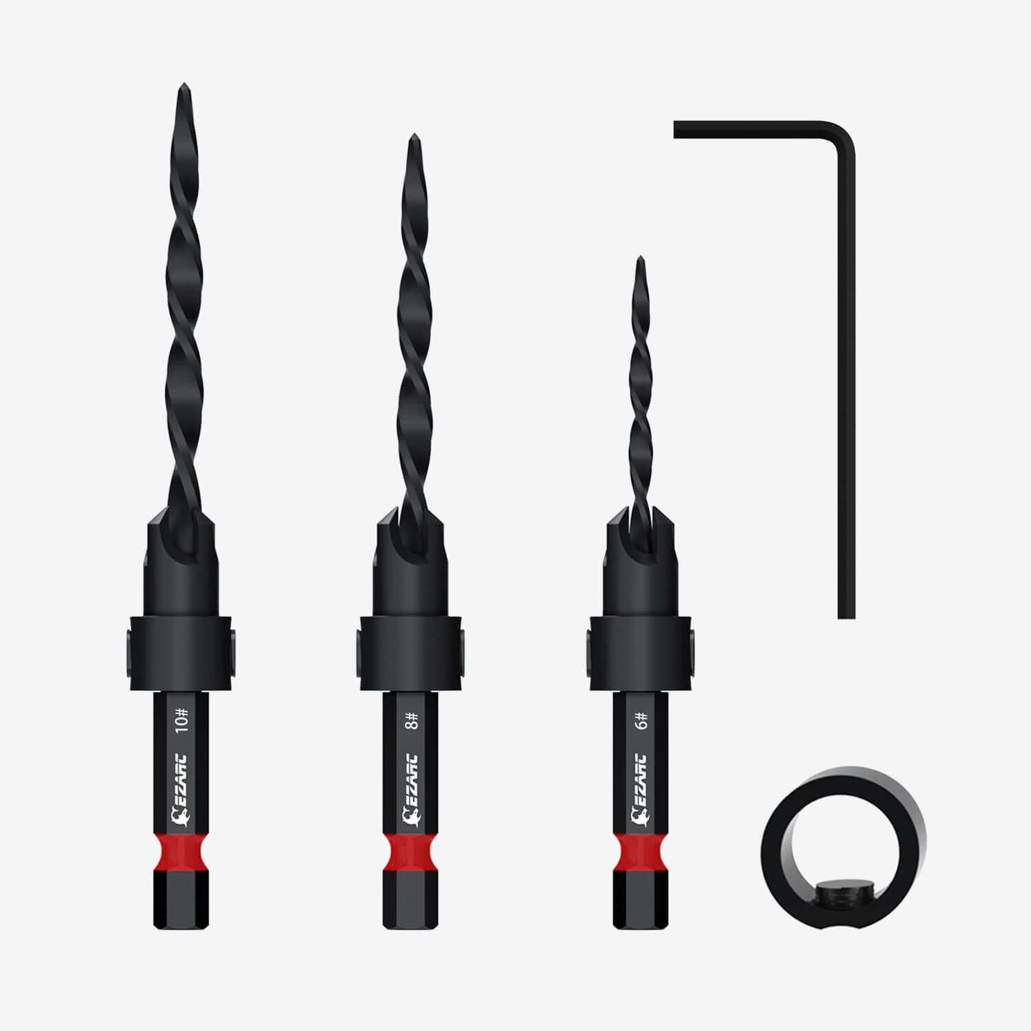 5PCS Wood Countersink Drill Bit Set With 1/4'' Hex Shank | EZARC Tools