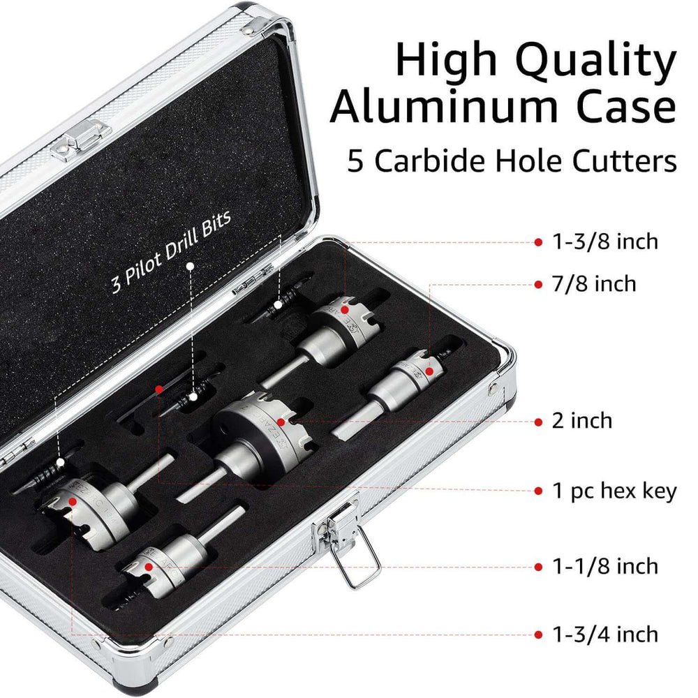 HOLE SAW/Carbide Hole Saw Cutter Set 6 Pieces for Stainless Steel/Hard ...