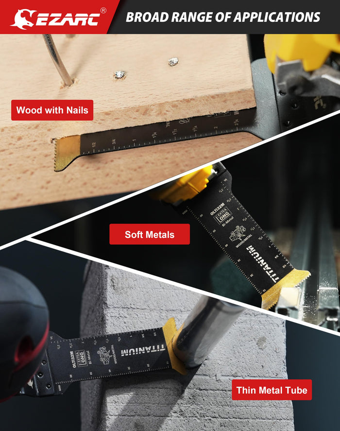 OSCILLATING MULTI TOOL BLADES/1-1/4 in. Extra Long Titanium Oscillating ...