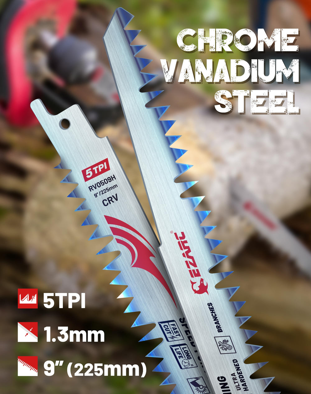 EZARC Wood Pruning Saw Blades with Fleam Teeth for Fast Tree Cutting