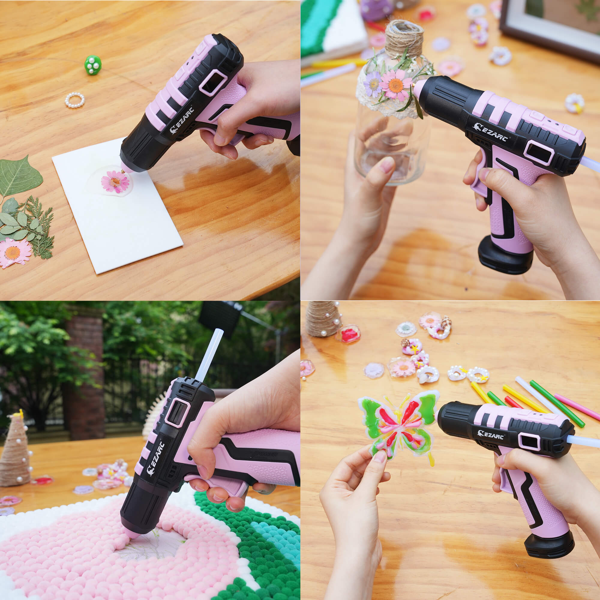 Cordless Lithium Battery Glue Gun with 30 Hot Glue Sticks