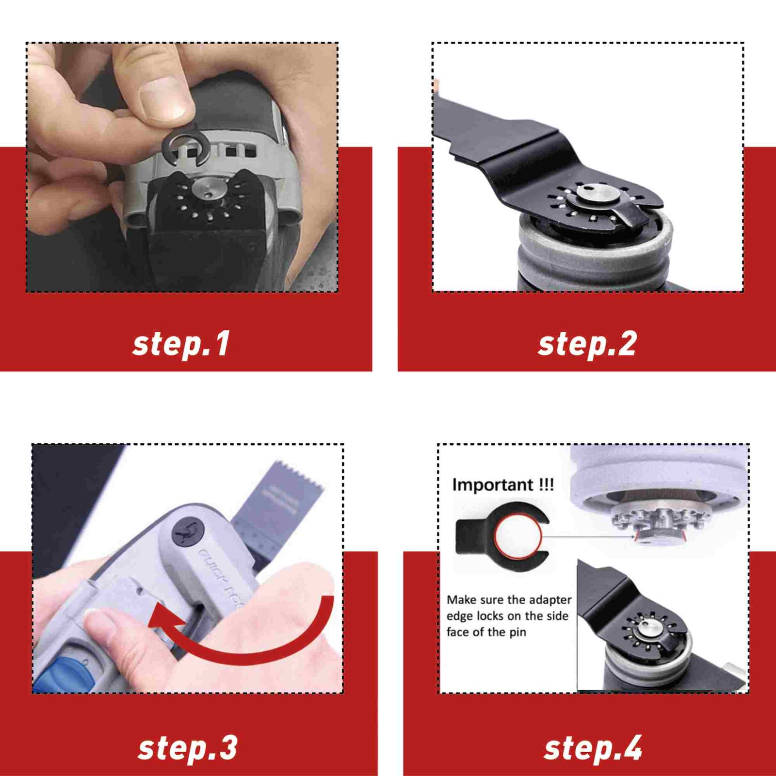 Extra-Long Reach Arc Edge Oscillating Multitool Blades For General Pur