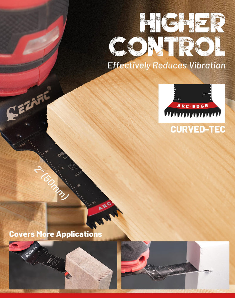 Arc-Edge Bi-Metal Japanese Tooth Oscillating Multi Tool Blade for Clea