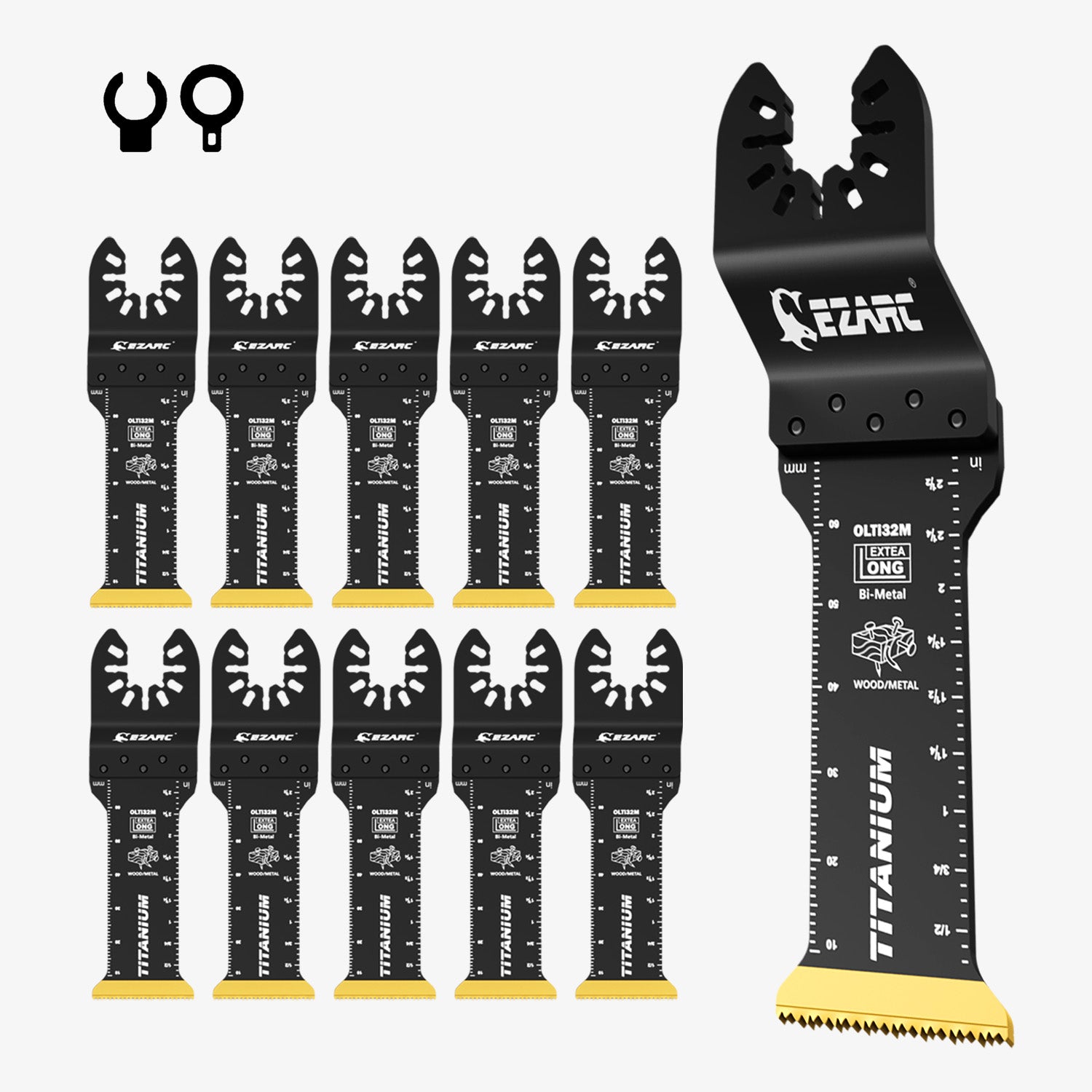 OSCILLATING MULTI TOOL BLADES/1-1/4 in. Extra Long Titanium Oscillating ...